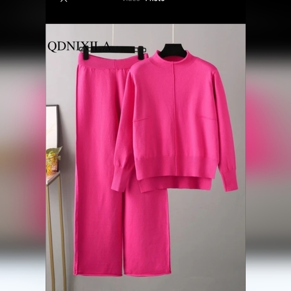 Unbranded | Sweaters | Warm 2 Piece Pant Suits Fowomen Knitted Long ...